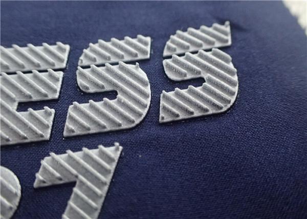 Quality Raised Twill Flash Silver Surface Heat Transfer Logo Three Dimensional Effect for sale