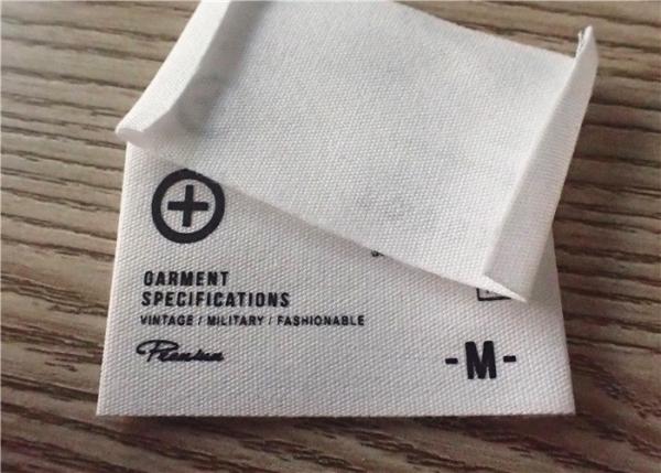 Quality Cotton Woven Clothing Labels With White Background And Printing Graphic Logo for sale