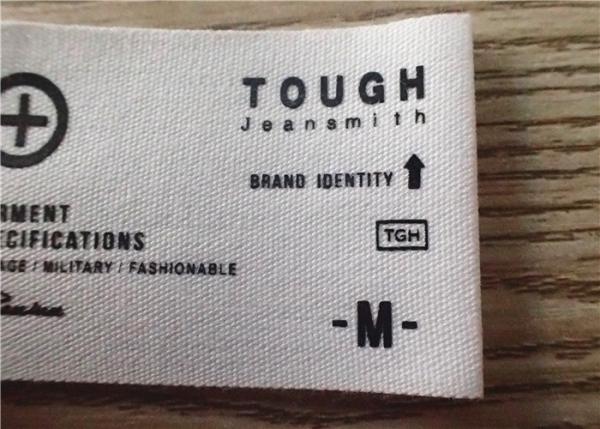 Quality Cotton Woven Clothing Labels With White Background And Printing Graphic Logo for sale