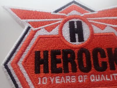 China Semicircle Shape Custom Embroidered Patches Laser Cut Basis Finishing for sale