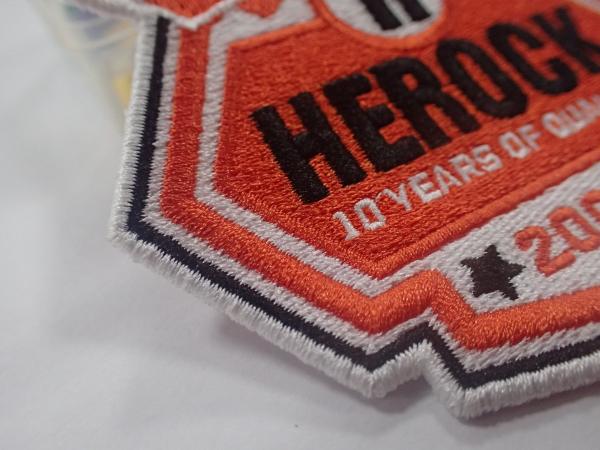 Quality Semicircle Shape Custom Embroidered Patches Laser Cut Basis Finishing for sale