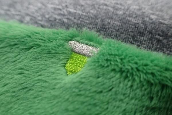 Quality Green Rectangle Custom Embroidered Patches On Velvet Fabric For Luggage for sale