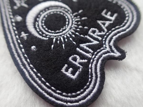 Quality Black Spades Heart Embroidered Chenille Iron On Backing Sew On Cloth Patch for sale