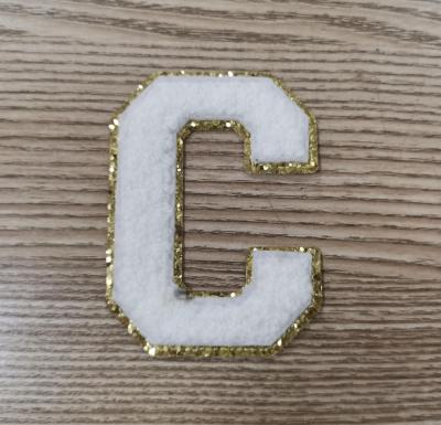 Quality Towel Embroidered Letter Patches Heat Transfer Labels For Clothes for sale