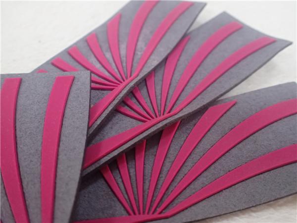 Quality Red 3D Rubber Patches For Garment Soft Gray Microfiber With Injection Silicone for sale