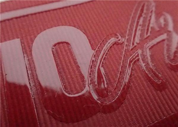 Quality Shiny Transparent Silicon Logo Screen Printing Label In Coloful Polyester Thread for sale