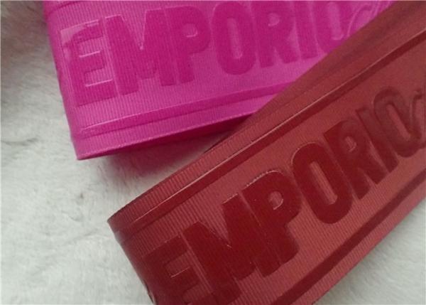 Quality Shiny Transparent Silicon Logo Screen Printing Label In Coloful Polyester Thread for sale