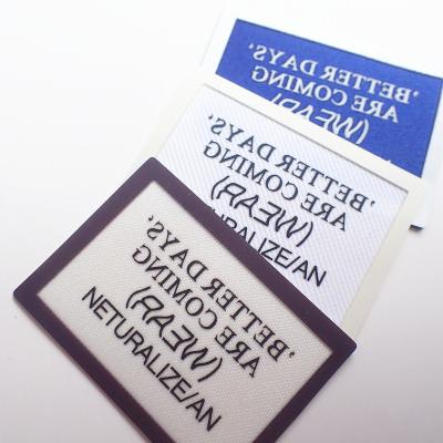 Quality Matt / Shiny Surface Screen Printed Label Washable For Fabric for sale