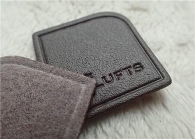 China Nigger - Brown Veined Embossed Leather Patches High Frequency Brand Logo Sewing On Garment for sale