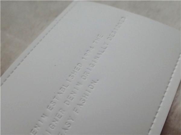 Quality Eco - Friendly PU Leather Embossed Logo Patches For Jeans Pantone Color for sale
