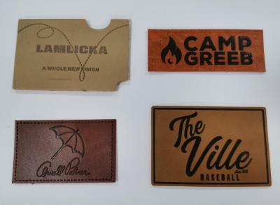Quality Customized Design PU Leather Patches Garment Labels Embossed Logo for sale