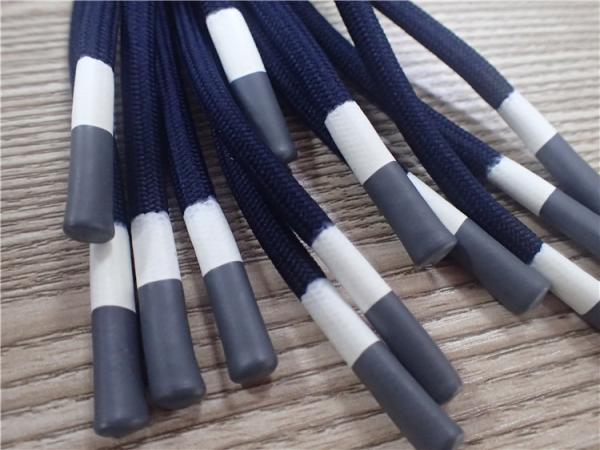 Quality Round Non Elastic Polyester Rope Grey And White Coating For Clothes for sale