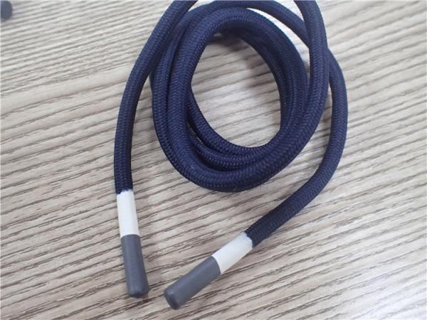 Quality Round Non Elastic Polyester Rope Grey And White Coating For Clothes for sale