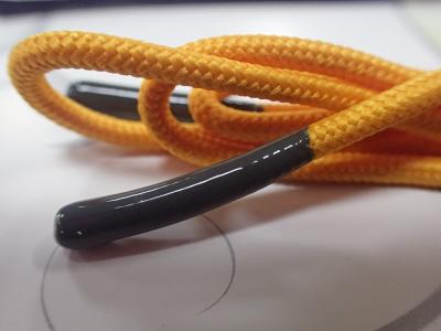 China Modisches, nicht elastisches Kabel mit glänzenden Silikon-Endungen zu verkaufen