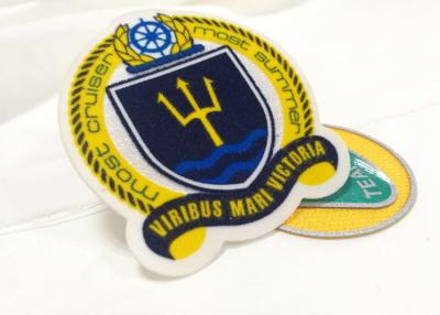 Quality Heat Cut Twill Fabric Custom Clothing Patches Cloth Embroidered Badges for sale