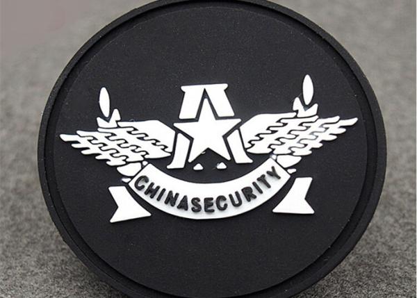 Quality Sew On Badges Type Custom Clothing Patches Pvc Label Round Shape for sale
