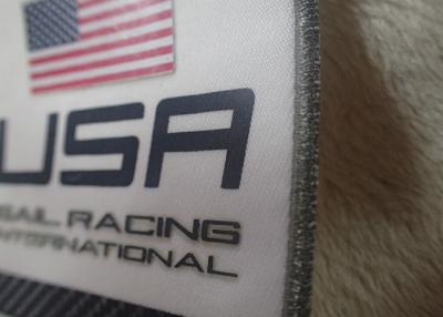 Cina Doppia facciata di poliestere Patch di stoffa personalizzati Etichetta di stampa di codice a barre di abbigliamento in vendita