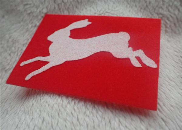 Quality Short Plush Monochrome Flocking Heat Transfer Logo For Clothing Bright Red Color for sale