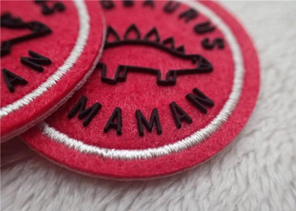 Quality Fashion Custom Clothing Patches / Embroidered Silicone Patches for sale