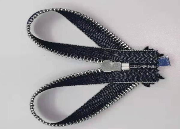 Quality Durable Y Style Metal Teeth Zipper With Pure Cotton Cloth / Metal Zippers For for sale