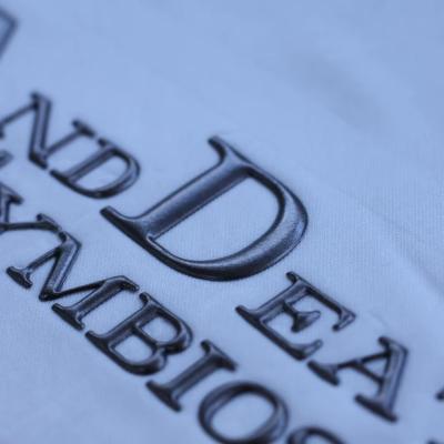 China Custom Design Letters High Frequency Embossed Brand Label 3D TPU Logo Heat Transfer Iron on Labels for Clothing Te koop