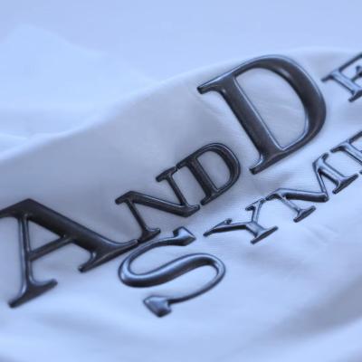 China Custom Design Letters High Frequency Embossed Brand Label 3D TPU Logo Heat Transfer Iron on Labels for Clothing Te koop
