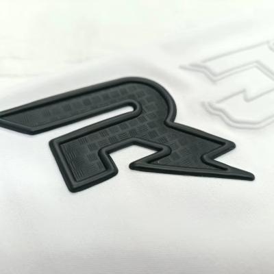 China Custom TPU 3D Black Label  Embossed  Heat Press Label TPU Printing Patches for Jersey Te koop