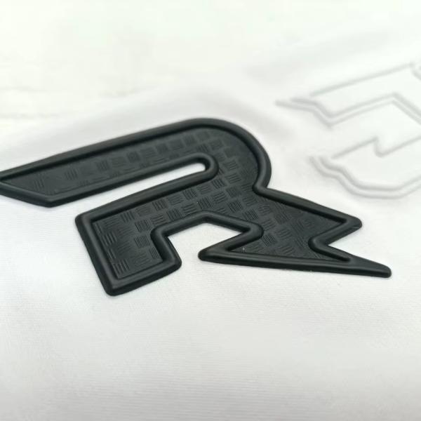 Quality Custom TPU 3D Black Label Embossed Heat Press Label TPU Printing Patches for for sale