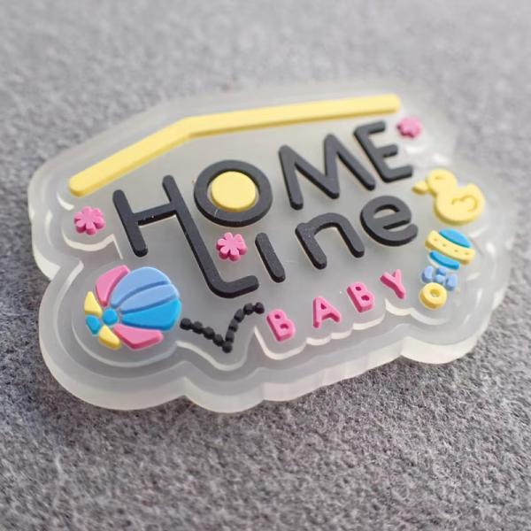 Quality Custom Transparent PVC Rubber Patch Garment PVC Label Clear Silicone Patch for sale