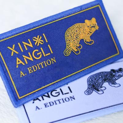 China Custom Fabric Silk Screen Printed Label - Leopard Pattern Brand Logo Apparel Patch for Clothing Accessories for sale