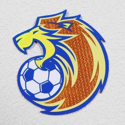 China Silicone Printed Tatami Patch – Lion & Soccer Design Thermal Transfer Badge for Sportswear for sale
