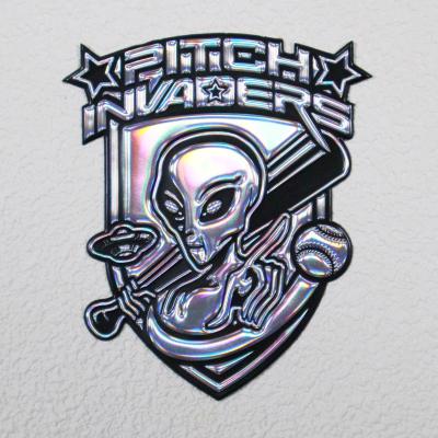 China Custom Iridescent TPU Voltage Patch - Holographic 3D Alien Logo Badge for Sportswear for sale