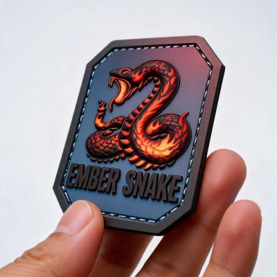 China Custom High Density 3D Raised Soft PVC Patches Wholesale Multi-color Personalized Sharp Detail Embossed Rubber Label for sale