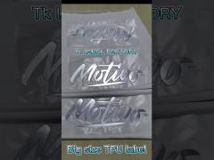 Logotipo de transferência de calor TPU personalizado 3D Tpu Label Transfer Soft Tpu Logotipo para vestuário