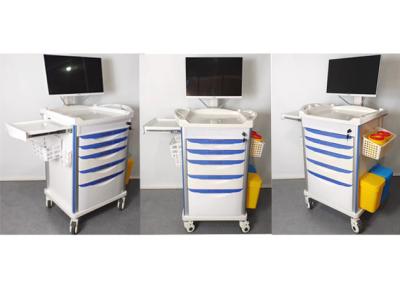China Ziekenhuiswagen Trolley Rood 4Wheel Heavy Duty Te koop
