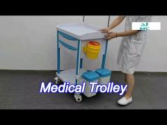 Double-Side Tray Drawers Medicine Cart Stainless Steel With Swivel Casters