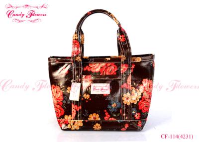 Cina Grandi borse nere moderne della stampa floreale con le tasche/due maniglie in vendita