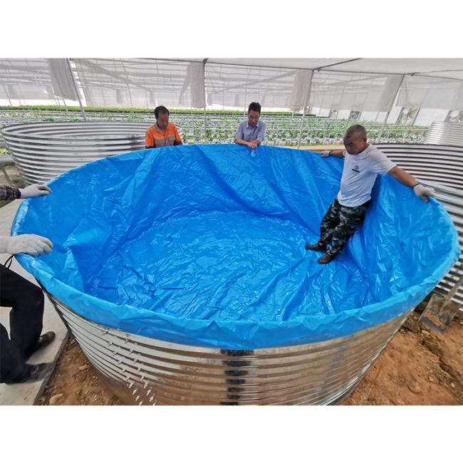 Close-up of RAS fish farming equipment