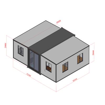 China Customizable 40ft Expandable Container House With Gypsum Board Covering 20ft 40ft for sale