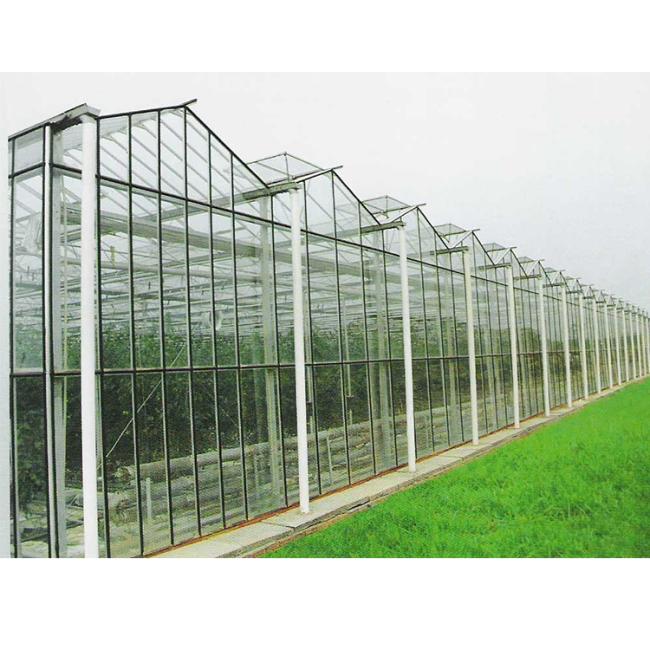 Panoramic view of greenhouse installation