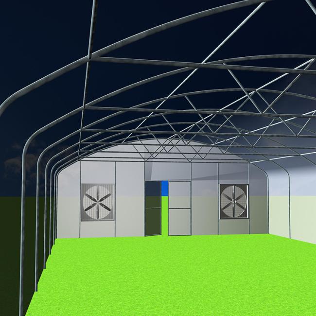 Greenhouse interior with cooling system