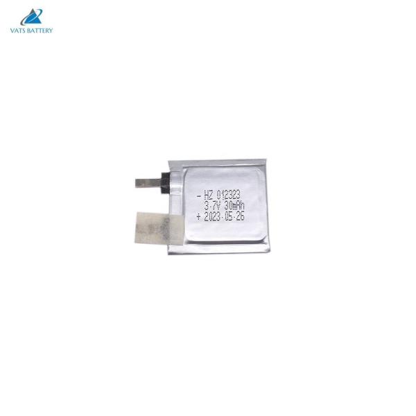 Quality OEM ODM Ultra Thin Lipo Battery Pouch 012323 30mAh 3.7V Lithium Ion Battery for sale