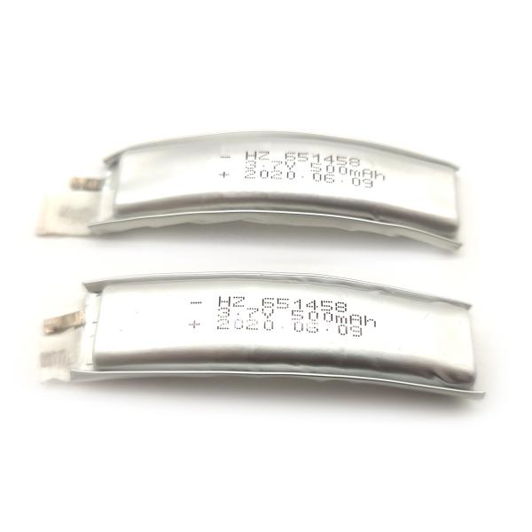 Quality 651458 3.7V 500mah Rechargeable Lithium Battery For Smart Bracelet for sale