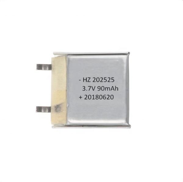 Quality Small Rechargeable Ultra Thin Lipo Battery 202525 2mm 3.7v 90mAh Battery for sale
