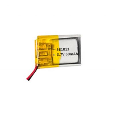 China HZ581013 3.7V 50mAh Small Rechargeable Li Polymer Battery for Earphones for sale