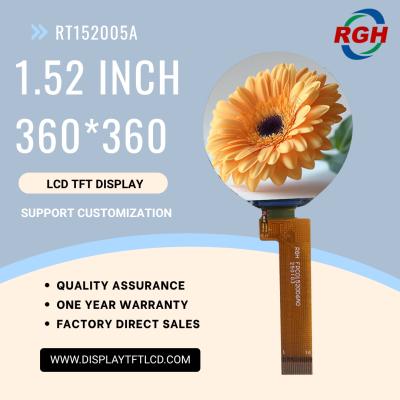 China 1.52-Inch 360x360 Transmissive TFT LCD Display Module With ST77916 Driver, 580cd/M² Brightness for sale