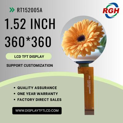China 1.52" Circular TFT Display for Wearables-360x360 Resolution ，customizable cover glass for sale