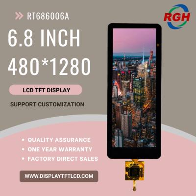China High Brightness 6.8" TFT Display , 480×1280 Resolution , 30-Pin Interface , 900:1 Contrast Ratio for sale