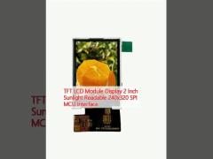 TFT LCD Module Display 2 polegadas Luz solar legível 240x320 SPI MCU Interface