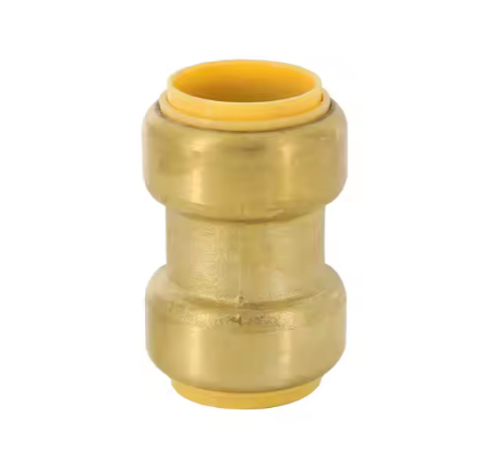 Brass Equal Coupling Connector for PEX Pipes - Front View